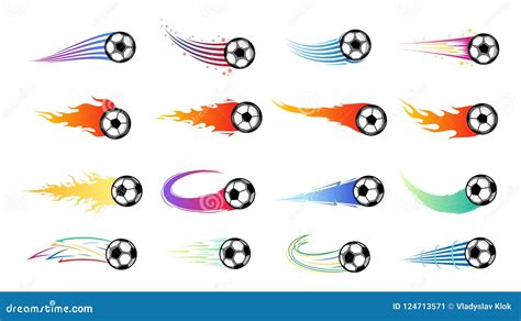 Vector Colorful Flying Football Soccer Balls Stock Vector