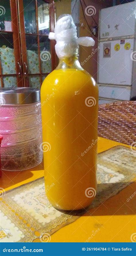 Jamu Temulawak Original Tradisional Drink From Indonesia Stock Photo