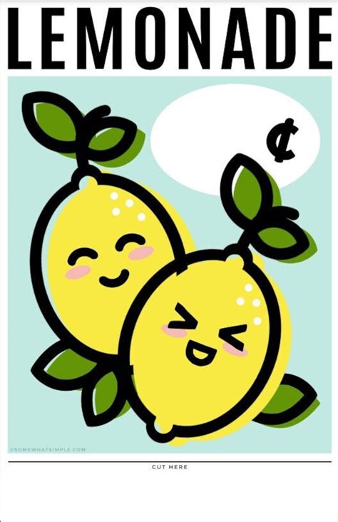 Cute Lemonade Stand Printables Etsy