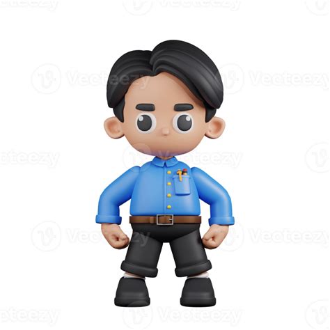 3d Character Teacher Hero Stance Pose 3d Render Isolated On