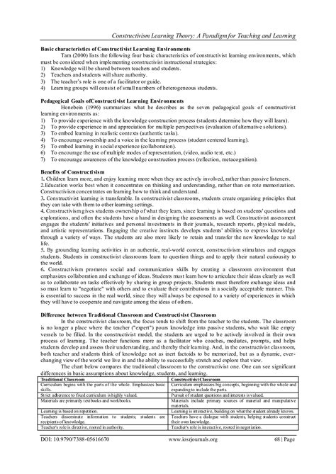 Constructivism Learning Theory A Paradigm For Teaching And Learning Pdf