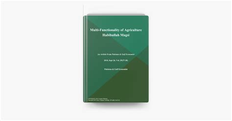 multi Functionality Of Agriculture Habibullah Magsi By Pakistan And Gulf Economist On Apple Books multi Functionality Of Agriculture Habibullah Magsi By Pakistan And Gulf Economist On Apple Books