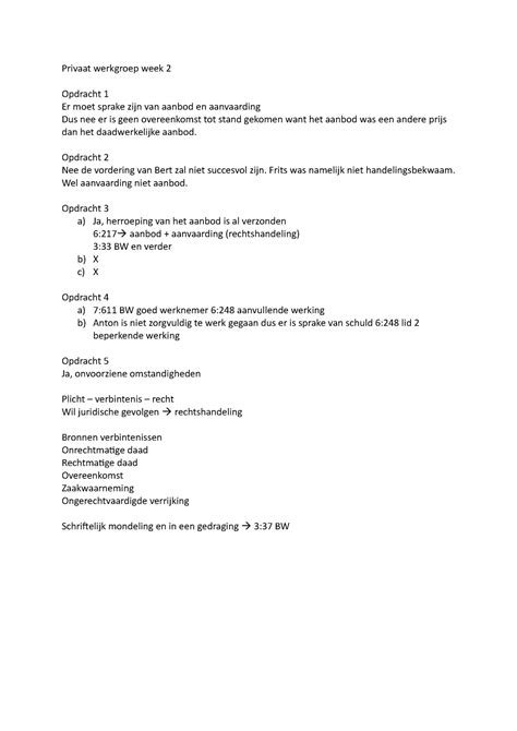 Privaatrecht Week 2 Privaat Werkgroep Week 2 Opdracht 1 Er Moet