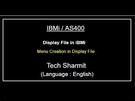 Menu Creation In Display File Rpgle Programming Tutorial As Tutorial For Beginners