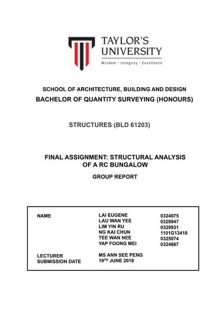 Building Structure Structural Analysis Of A Bungalow Pdf Civil Engineering Industry