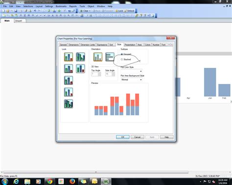 how to create a stacked bar chart with 1 dimension qlik community
