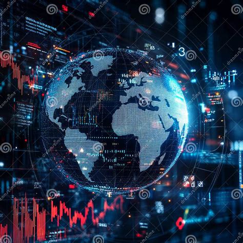 A Digital Globe Surrounded By Data Visuals And Charts This Image Represents Global Connectivity