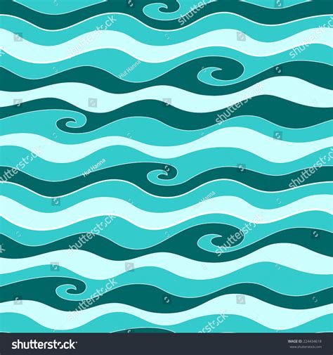 Sea Pattern Vector Illustration Stock Vector Royalty Free 224434618