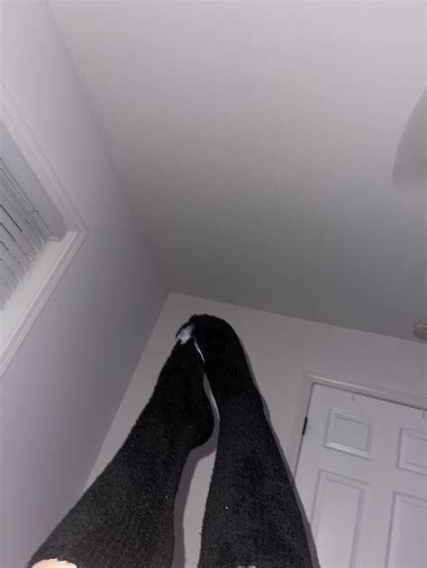 Thoughts On These Long Black Fuzzy Socks Ignore The Cum I Just Gave