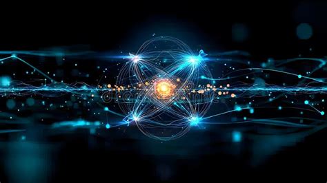 Abstract Atom Energy Quantum Physics Science Technology Network Connectivity Futuristic