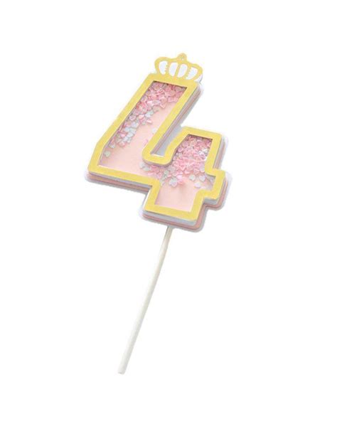 Princess Pink With Crown Cake Topper Number 4 Ecakesupply