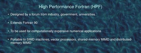 Ppt High Performance Fortran Hpf Powerpoint Presentation Free