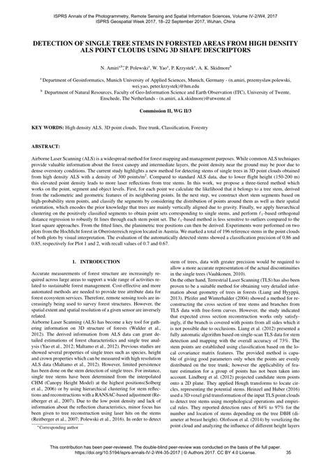 Pdf Detection Of Single Tree Stems In Forested Areas From High