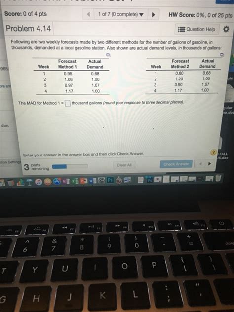 Solved Following Are Two Weekly Forecasts Made By Two