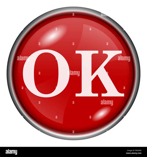 Ok Button Computer Generated D Cut Out Stock Images Pictures Alamy
