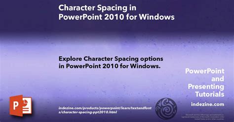 Character Spacing In Powerpoint 2010 For Windows