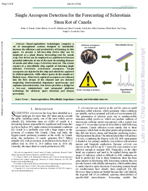 Pdf Single Ascospore Detection For The Forecasting Of Sclerotinia