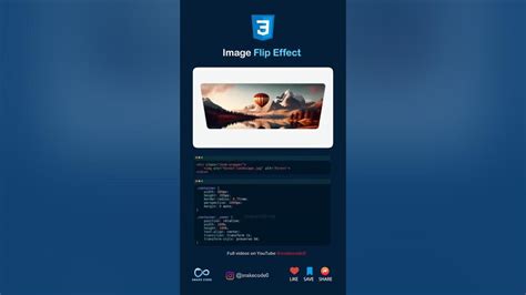 Image Flip Effect With Html And Css Htmlcss Css3 Webdesign Youtube