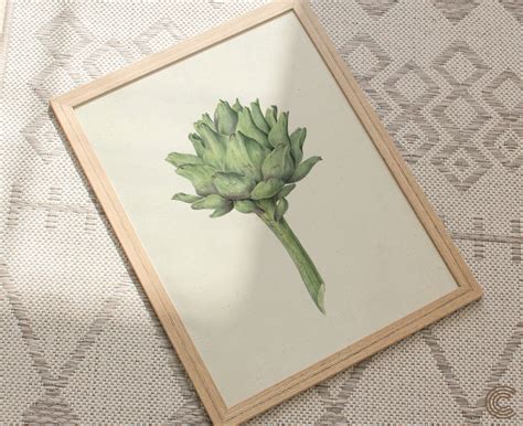 Vintage Artichoke Drawing PRINTABLE Art Vintage Vegetable Kitchen Art
