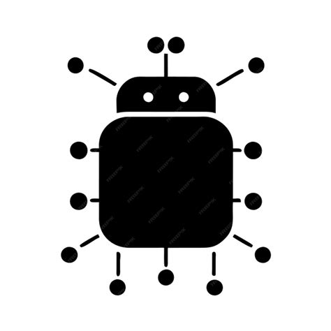 A Black Robot With A Black Head And Black Dots On It Premium Ai