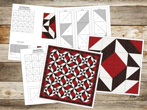 Digital PDF Quilt Block Pattern D Design Quilt Block Pattern Etsy