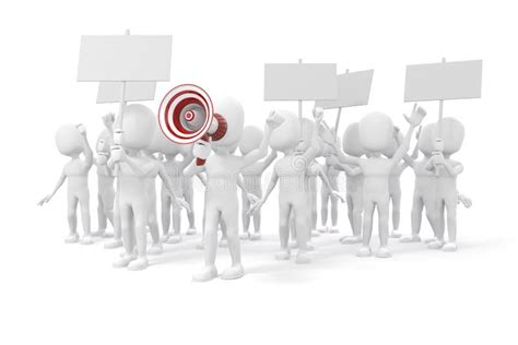 3d Man Group Of Protesting People Stock Illustration Illustration