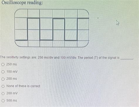 Solved Oscilloscope Reading The Sesitivity Settings Are