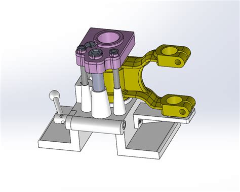 831010后钢板弹簧吊耳工艺及φ37孔夹具钻37孔版本2 三维sw模型solidworks 2019模型图纸下载 懒石网