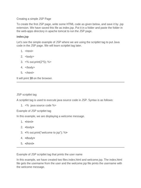Jsp Example1 Pdf Tag Metadata Software Development
