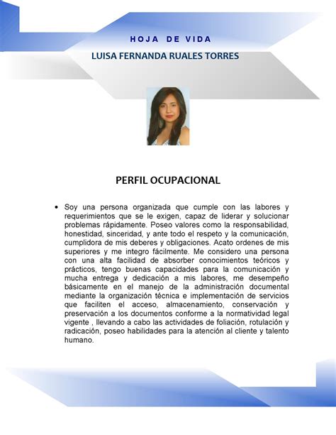Perfil Laboral Ejemplos