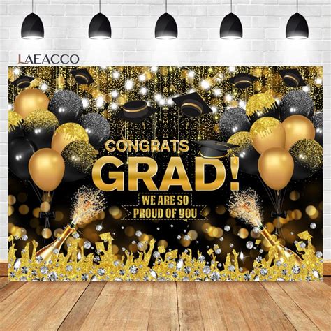Class Of 2024 Backdrop Royal Blue And Gold Glitter Congrats Grad Party