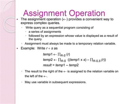 Relational Algebra Operations Ppt