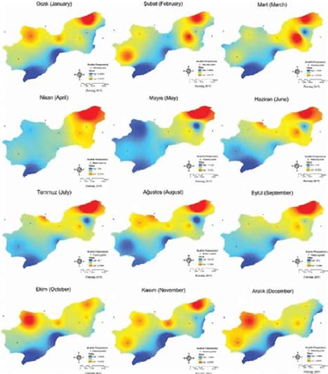 Distribution Of Temperature Values Monthly Download Scientific Diagram