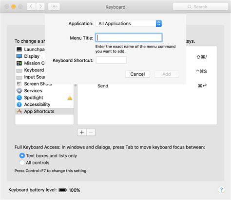 how to create custom keyboard shortcuts for mac apps