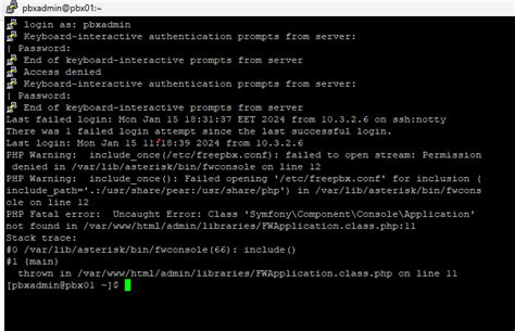 Error Every Time I Open Session SSH Distro Discussion Help FreePBX Community Forums