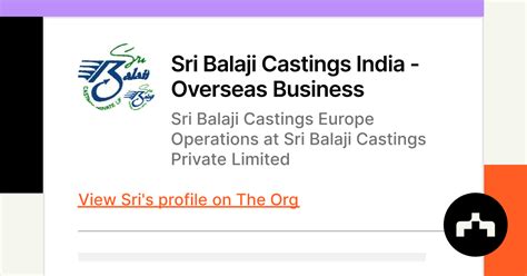 sri balaji castings india overseas business sri balaji castings