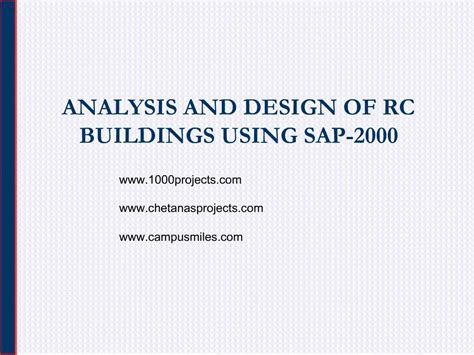 PPT ANALYSIS AND DESIGN OF RC BUILDINGS USING SAP 2000 PowerPoint Presentation ID 496151