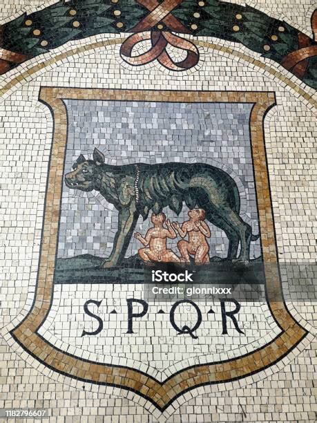 갤러리아 비토리오 에마누엘레 Ii 밀라노 이탈리아의 Spqr 모자이크 밀라노에 대한 스톡 사진 및 기타 이미지 밀라노 0명
