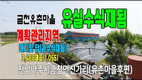 🏕22 82 전남나주시지역땅 금천면신가리토지 🏞유촌마을회관금천농협산지유통쎈터나주시광교회신가유촌길계획관리지역 대지답1