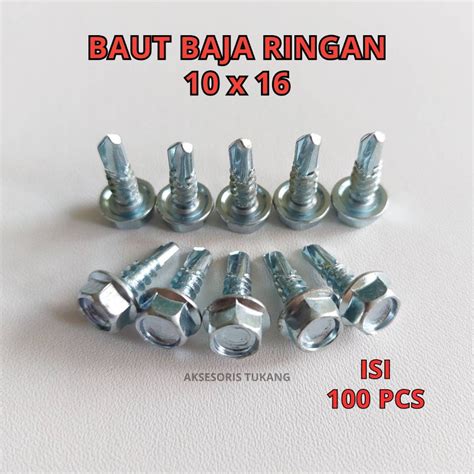 Jual Baut Rangka Baja Ringan X Isi Pcs Skrup Sekrup Roofing SDS X Shopee Indonesia