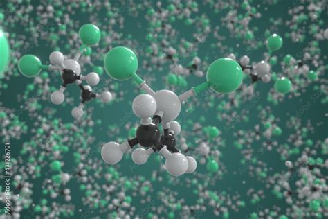 Molecule Of Dichlorodimethylsilane Ball And Stick Molecular Model Scientific D Rendering