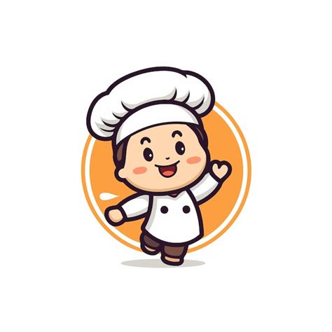Chef Mignon Personnage De Dessin Animé Illustration Vectorielle Concept