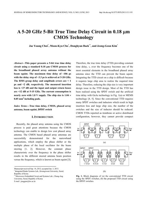 Pdf A 5 20 Ghz 5 Bit True Time Delay Circuit In 018 μm Cmos Technology