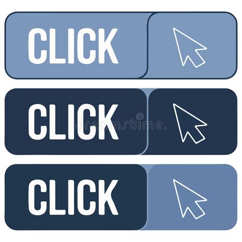 Click Button With Arrow Cursor Vector Design Stock Vector Illustration Of Computer Icon