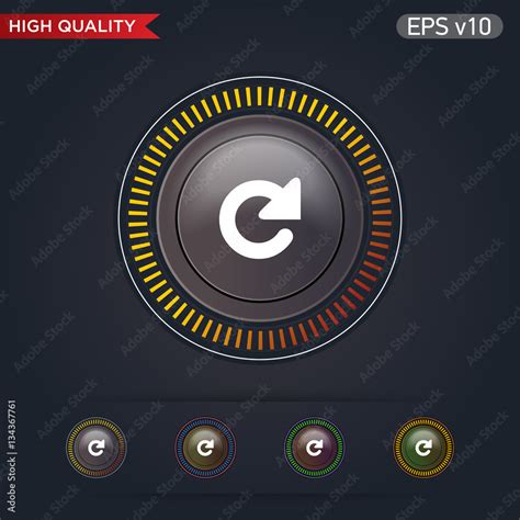 Colored Icon Or Button Of Refresh Symbol With Background Stock Vector