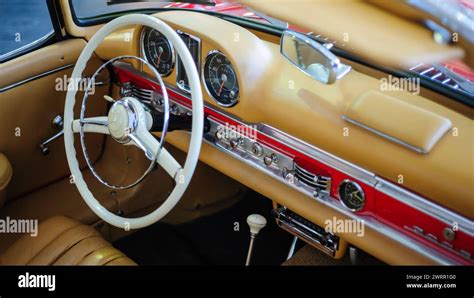 Cockpit Of A Vintage Mercedes Benz 300 Sl Gullwing Coupe Cockpit