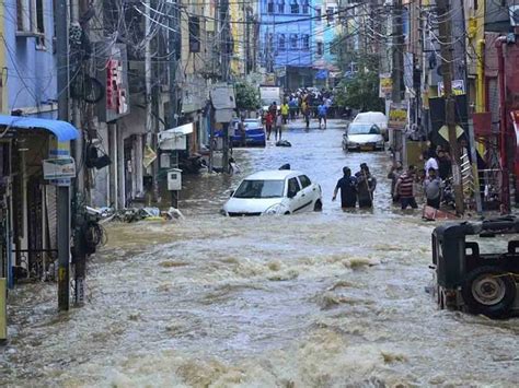 Car Washed Away In Flood As Hyderabad Man Makes Desperate Rescue Phone