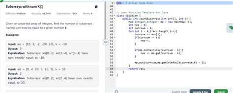 Counting Subarrays With Sum K Using Prefix Sum And Hashmap Lakshman