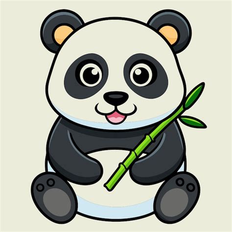 Cute Panda With Bambo Vector Illustration Vector Illustration Cartoon Premium Ai Generated Vector