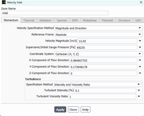 Ansys Fluent Velocity Inlet Flow Direction Seems Off R Cfd